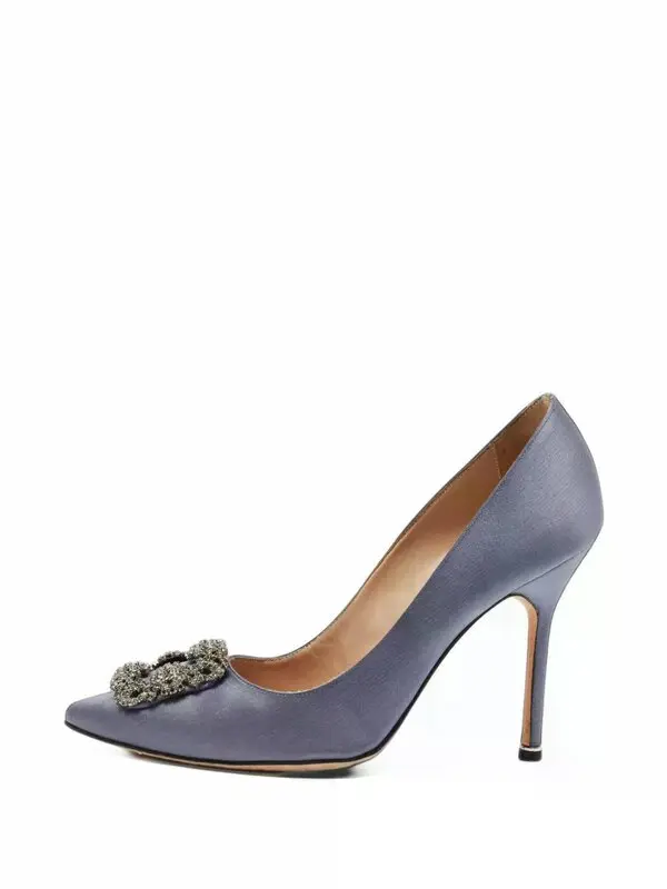 Manolo Blahnik Hangisi Crystal Buckle Pumps