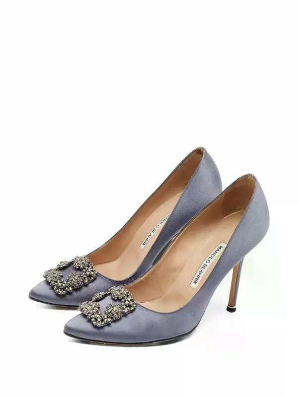 Manolo Blahnik Hangisi Crystal Buckle Pumps