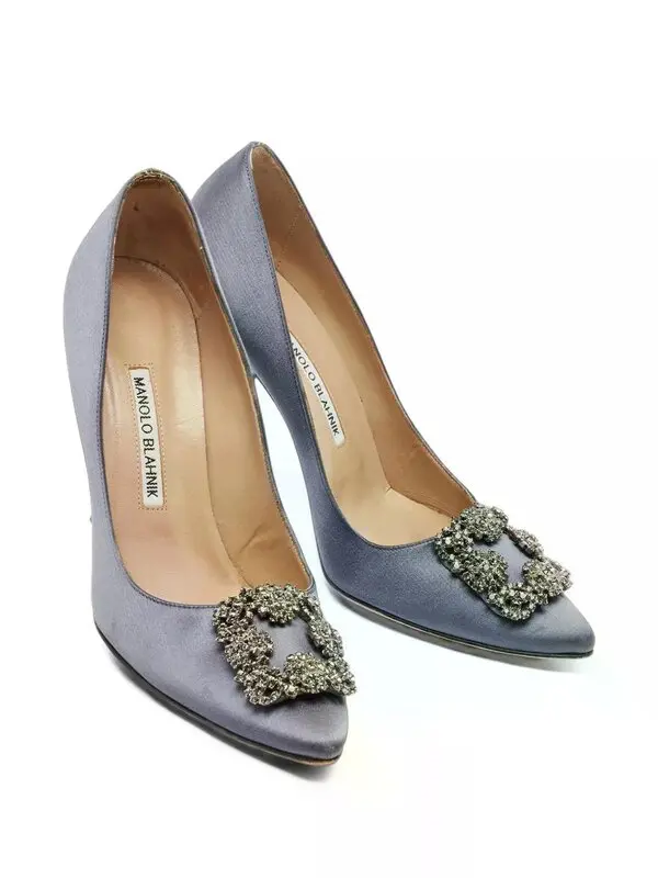 Manolo Blahnik Hangisi Crystal Buckle Pumps