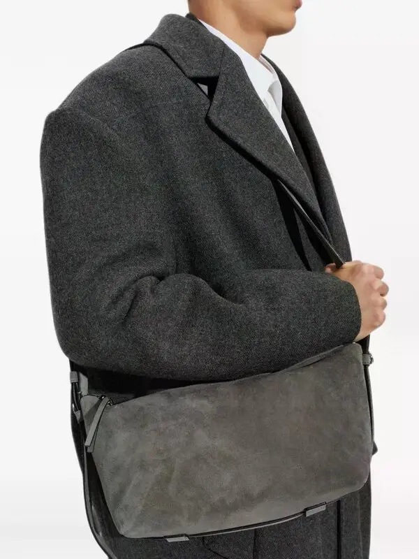 Moschino Suede Messenger Bag - Grey