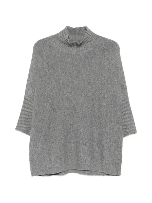 INTRECCI Ribbed-knit Three-quarter Sleeve Sweater