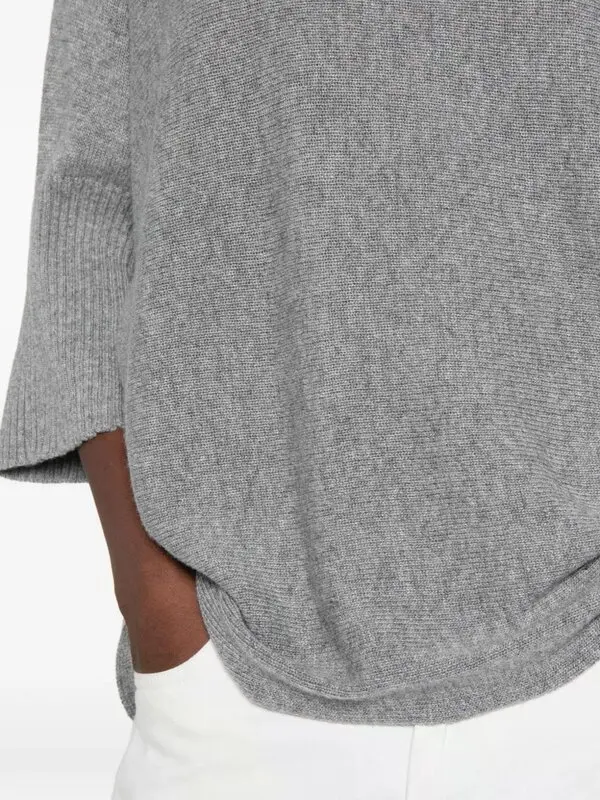 INTRECCI Ribbed-knit Three-quarter Sleeve Sweater
