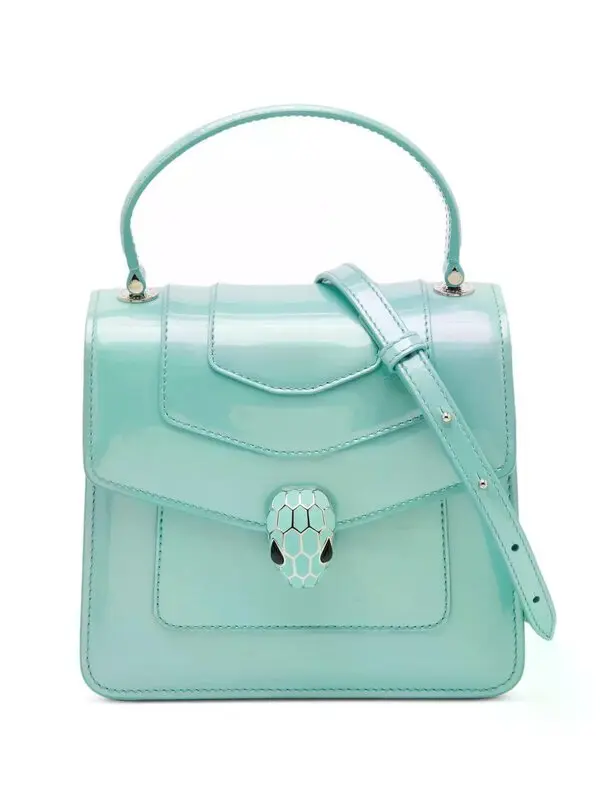 BVLGARI Serpenti Forever Leather Satchel Bag - Blue