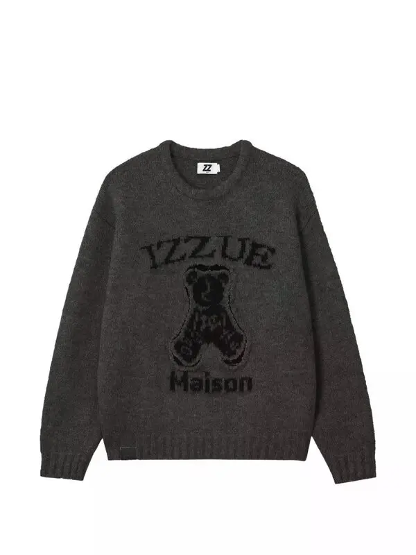 Izzue Logo-intarsia Bear-motif Sweater