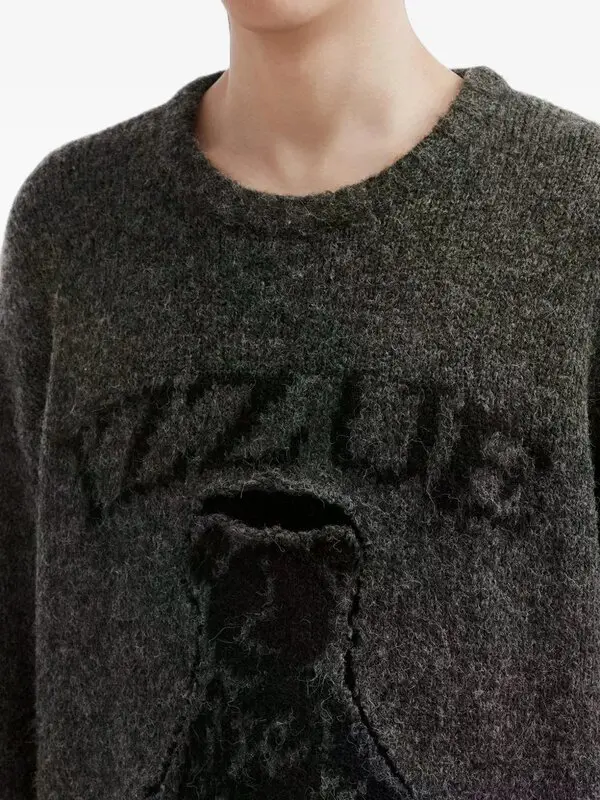 Izzue Logo-intarsia Bear-motif Sweater