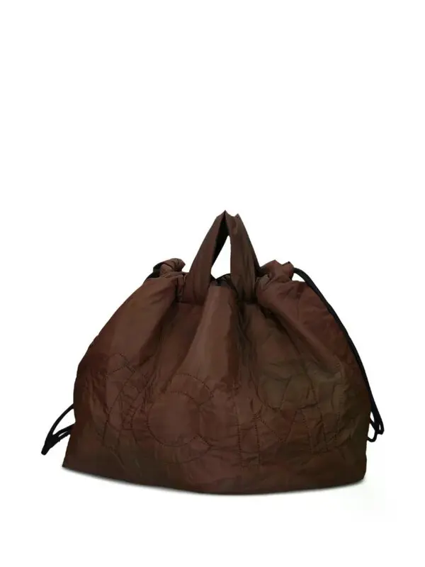 VIC MATIE Quilted Drawstring Tote Bag - Brown