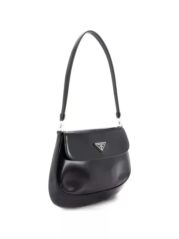 Prada Cleo Flap Shoulder Bag Spazzolato Leather Small Hobo Bag