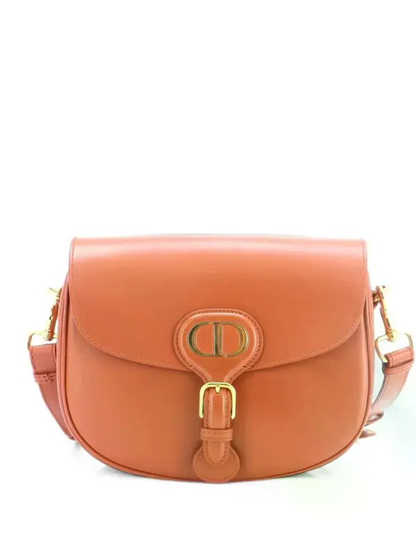 Dior Bobby Flap Bag Leather Medium Crossbody Bag - Brown