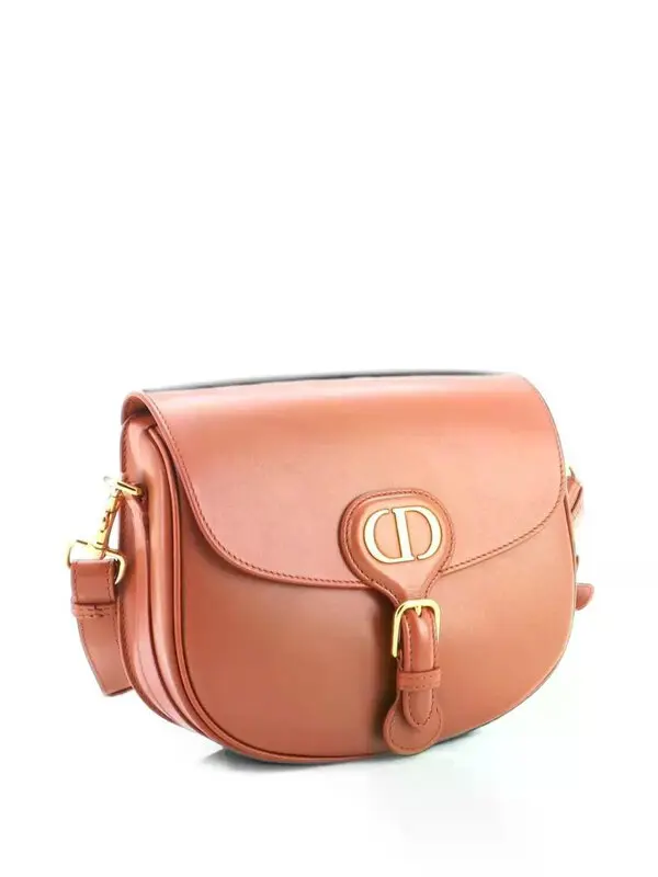 Dior Bobby Flap Bag Leather Medium Crossbody Bag - Brown