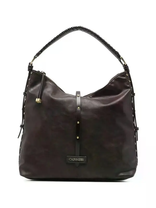 CAFÈNOIR Stud-embellished Braided-handle Tote Bag - Brown