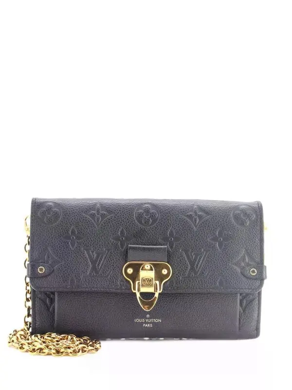 LOUIS VUITTON Vavin Chain Wallet Monogram Empreinte Leather Clutch Bag - Black