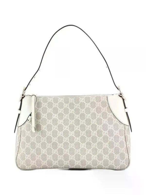 Gucci Emblem Gg Coated Canvas With Leather Medium Shoulder Bag