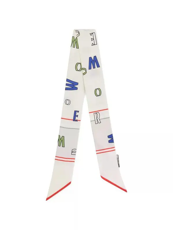 MOORER Logo-print Silk Scarf