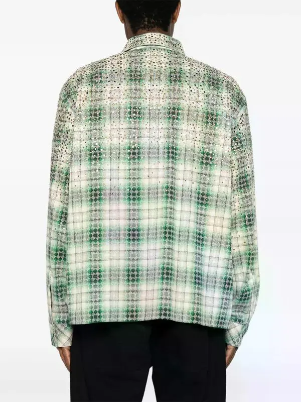 Amiri Crystal Western Oversized Flannel Shirt