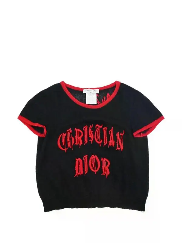 Dior 2002 Logo-embroidered Short-sleeve Top