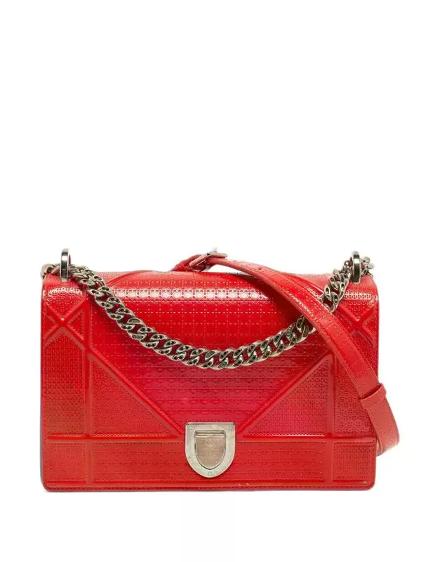 Dior Medium Diorama Microcannage Shoulder Bag - Red