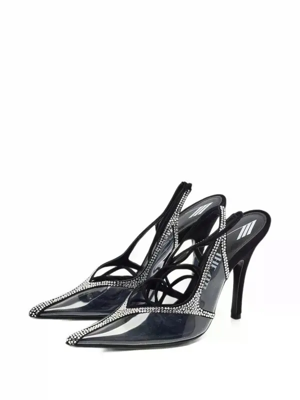 Attico Venus Crystal-embellished Heeled Pumps - Black