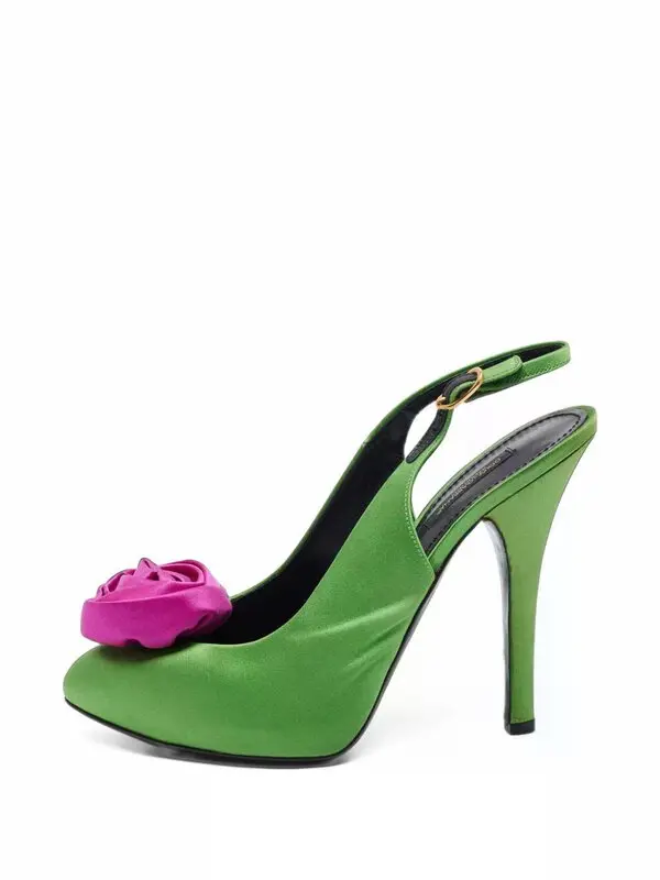 Dolce & Gabbana Talons Rose-detail Slingback Pumps