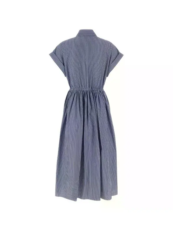 Miu Miu Vertical Stripe Poplin Midi-dress
