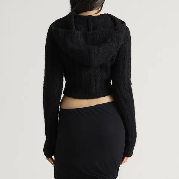 Rick Owens Long Sleeve Crop Hood Top