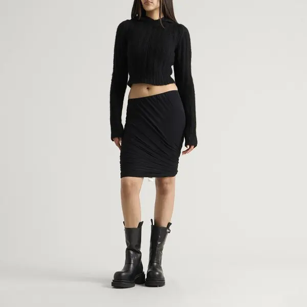 Rick Owens Long Sleeve Crop Hood Top
