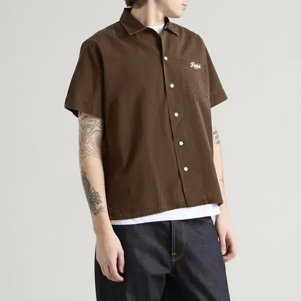 Polo Ralph Lauren Chain Stitched Open Collar Shirt - Cooper Brown
