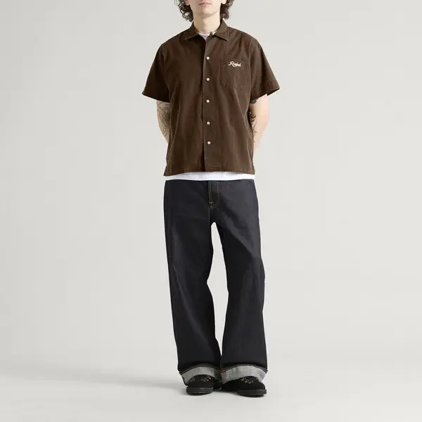 Polo Ralph Lauren Chain Stitched Open Collar Shirt - Cooper Brown