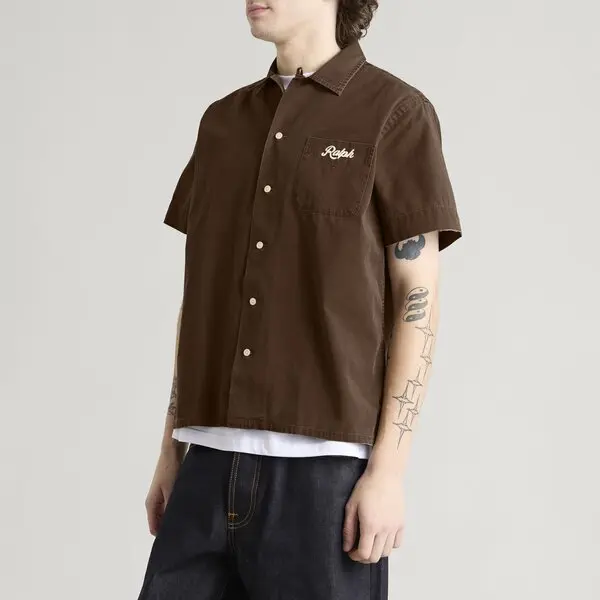 Polo Ralph Lauren Chain Stitched Open Collar Shirt - Cooper Brown