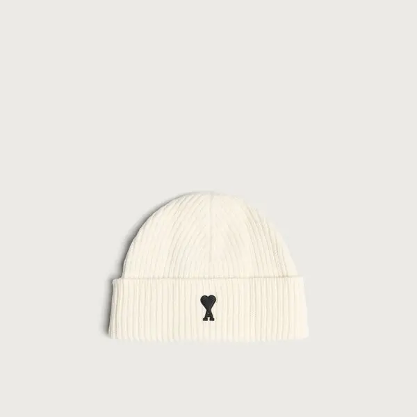 AMI Paris Merino Wool Adc Beanie - Nut/black