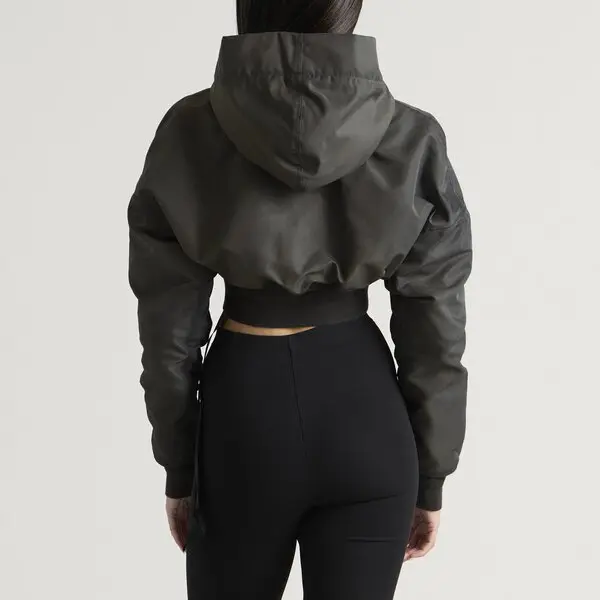 Rick Owens Hooded Cropped Flight Jacket