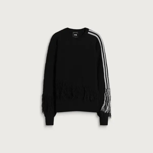 Y3 Knit Fringe Sweatshirt