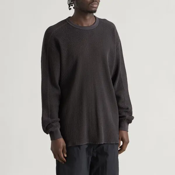 SNOW PEAK Heavyweight Waffle Pullover - Charcoal