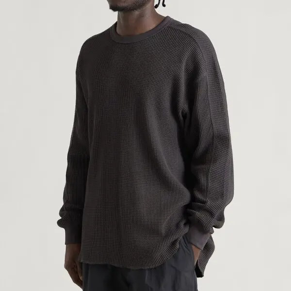 SNOW PEAK Heavyweight Waffle Pullover - Charcoal