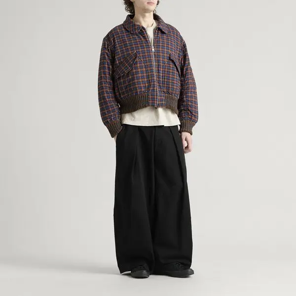 STORY MFG. Hand Woven Check Grain Bomber Jacket