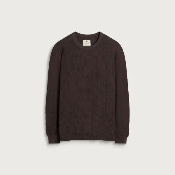 SNOW PEAK Heavyweight Waffle Pullover - Dark Brown