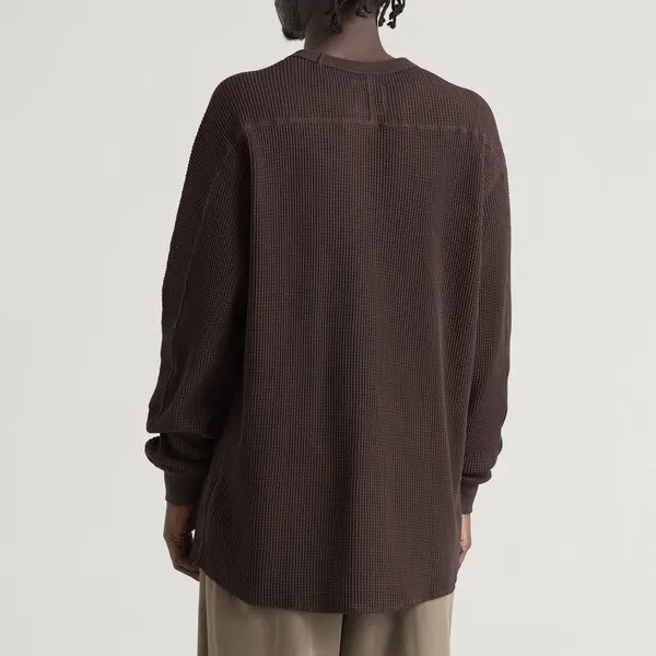 SNOW PEAK Heavyweight Waffle Pullover - Dark Brown