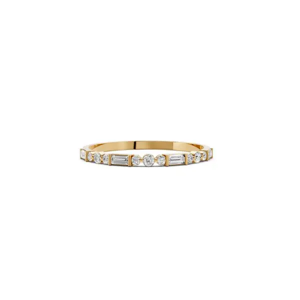 AYA FINE JEWELRY Leona Diamond Half Eternity Ring 14k Gold - Yellow