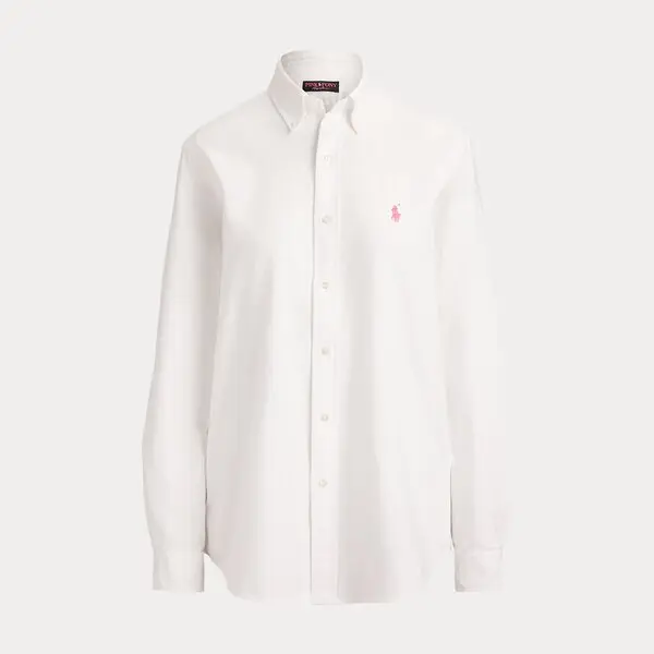 Ralph Lauren Pink Pony Cotton Oxford Shirt - White