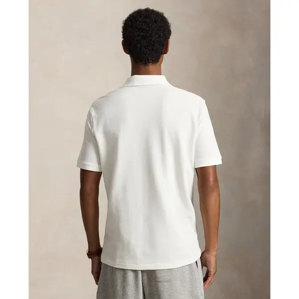 Ralph Lauren Pink Pony Stretch Mesh Polo Shirt - White