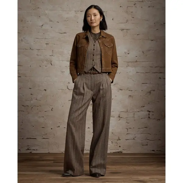 Ralph Lauren Wool-cotton Herringbone Pant