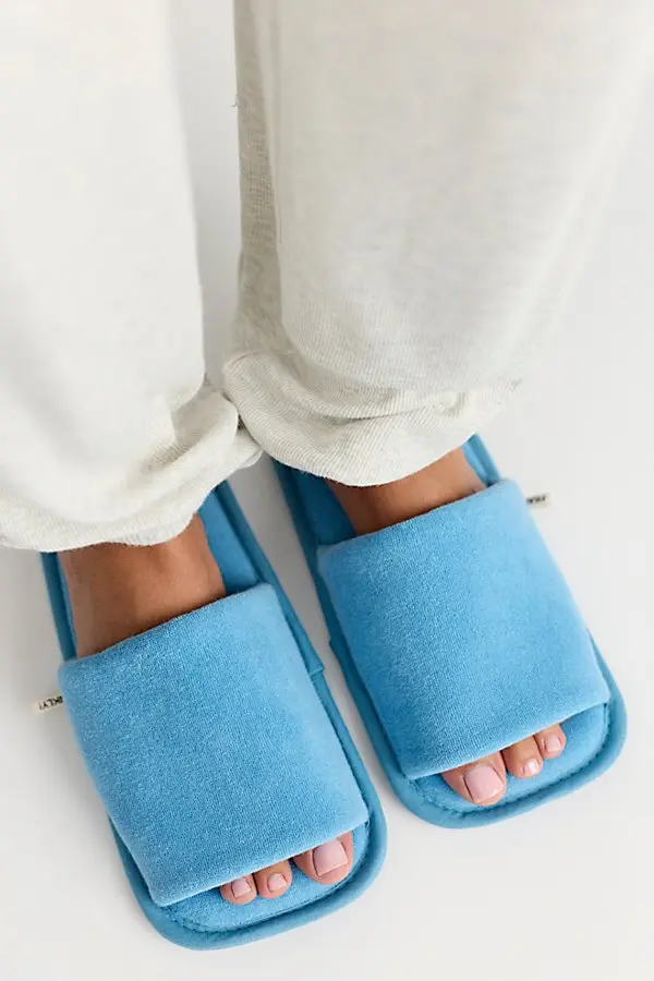 FRANKLY Terry Square Slippers - Blue