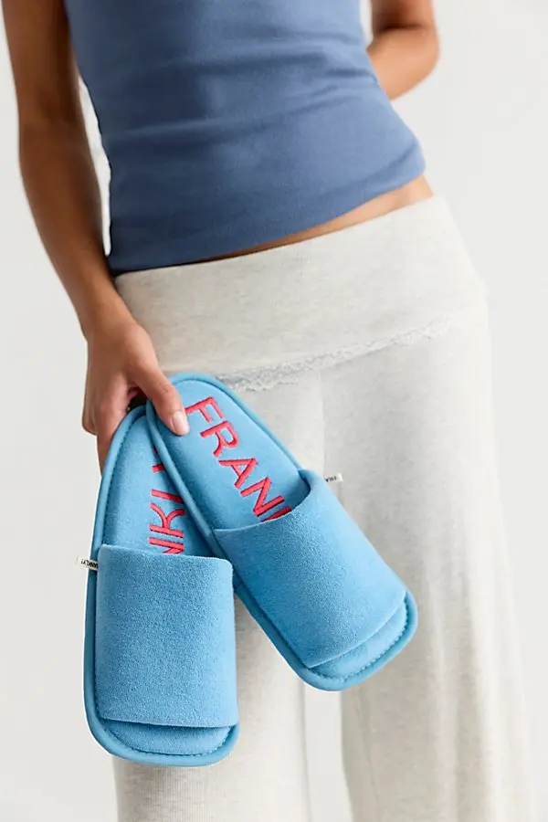 FRANKLY Terry Square Slippers - Blue