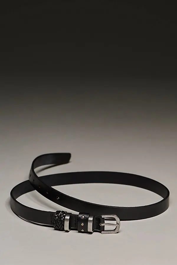 Free People We The Free Braided Slim Belt - Black