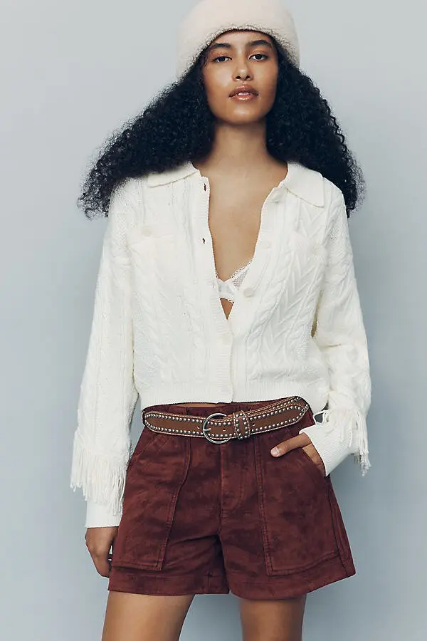 PILCRO Henri Faux Suede Camper Shorts