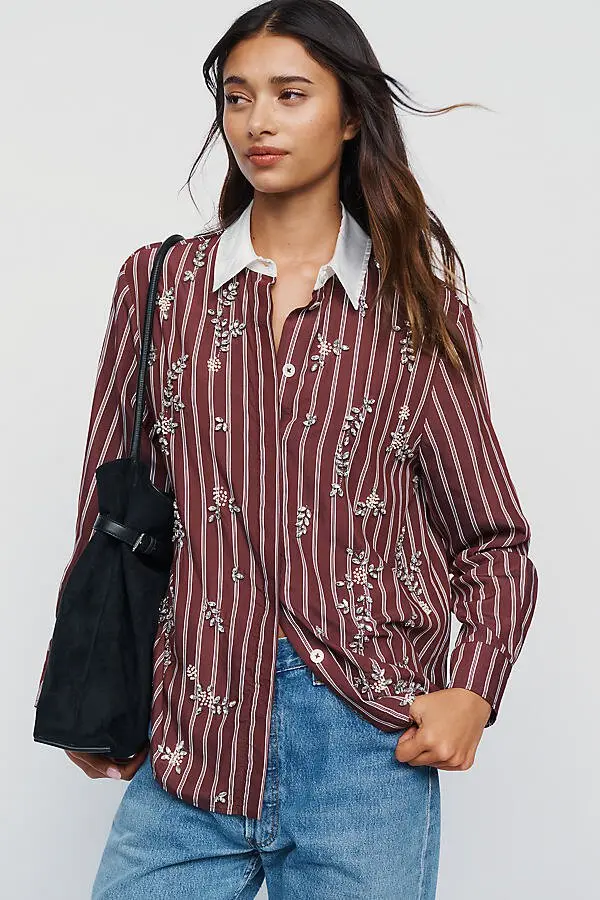 Stine Goya Beaded Buttondown Shirt