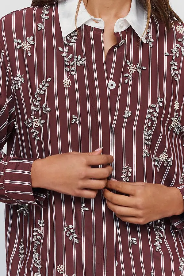 Stine Goya Beaded Buttondown Shirt
