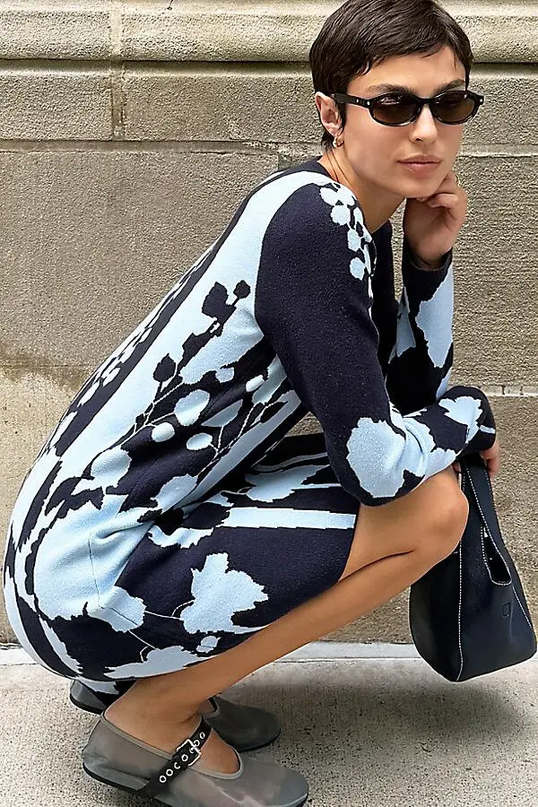 Anthropologie Sweater Shift Dress - Blue