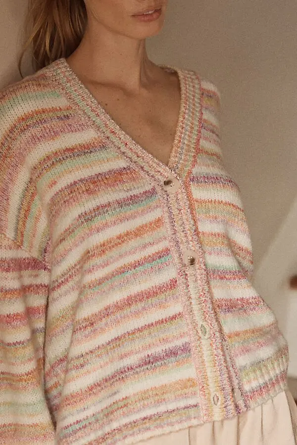 LYREBIRD Striped Slouchy Cardigan