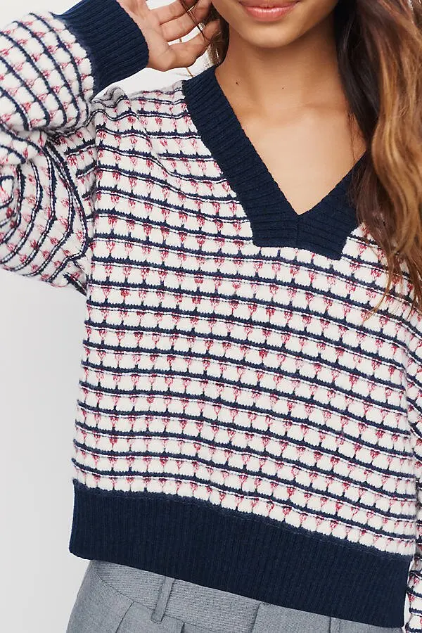 Maeve Cotton Wool Blend V Neck Sweater