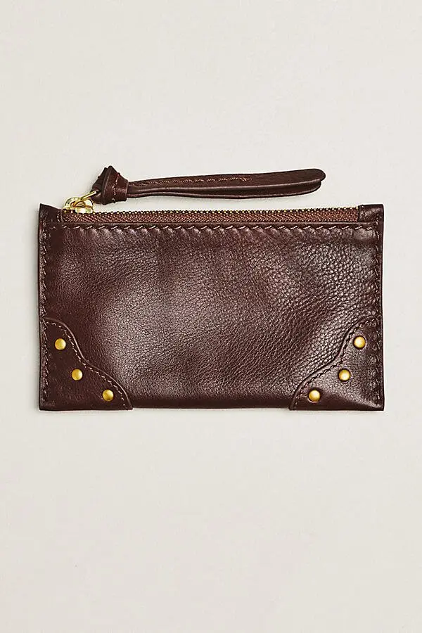 Anthropologie Ara Leather Card Case - Chocolate